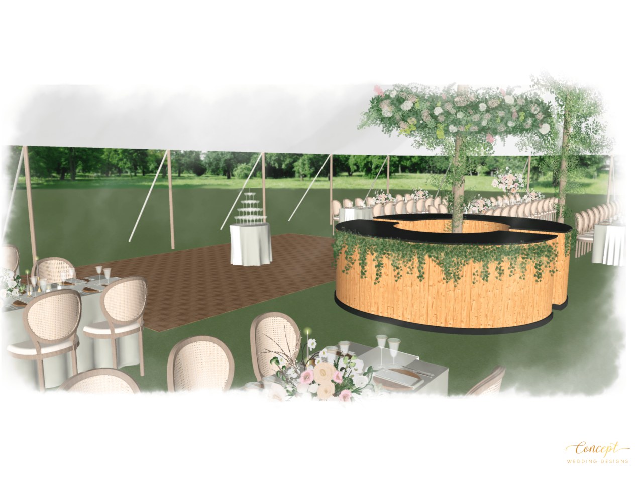A CLASSIC GARDEN CELEBRATION | 3D WEDDING RENDERING - Concept Wedding ...