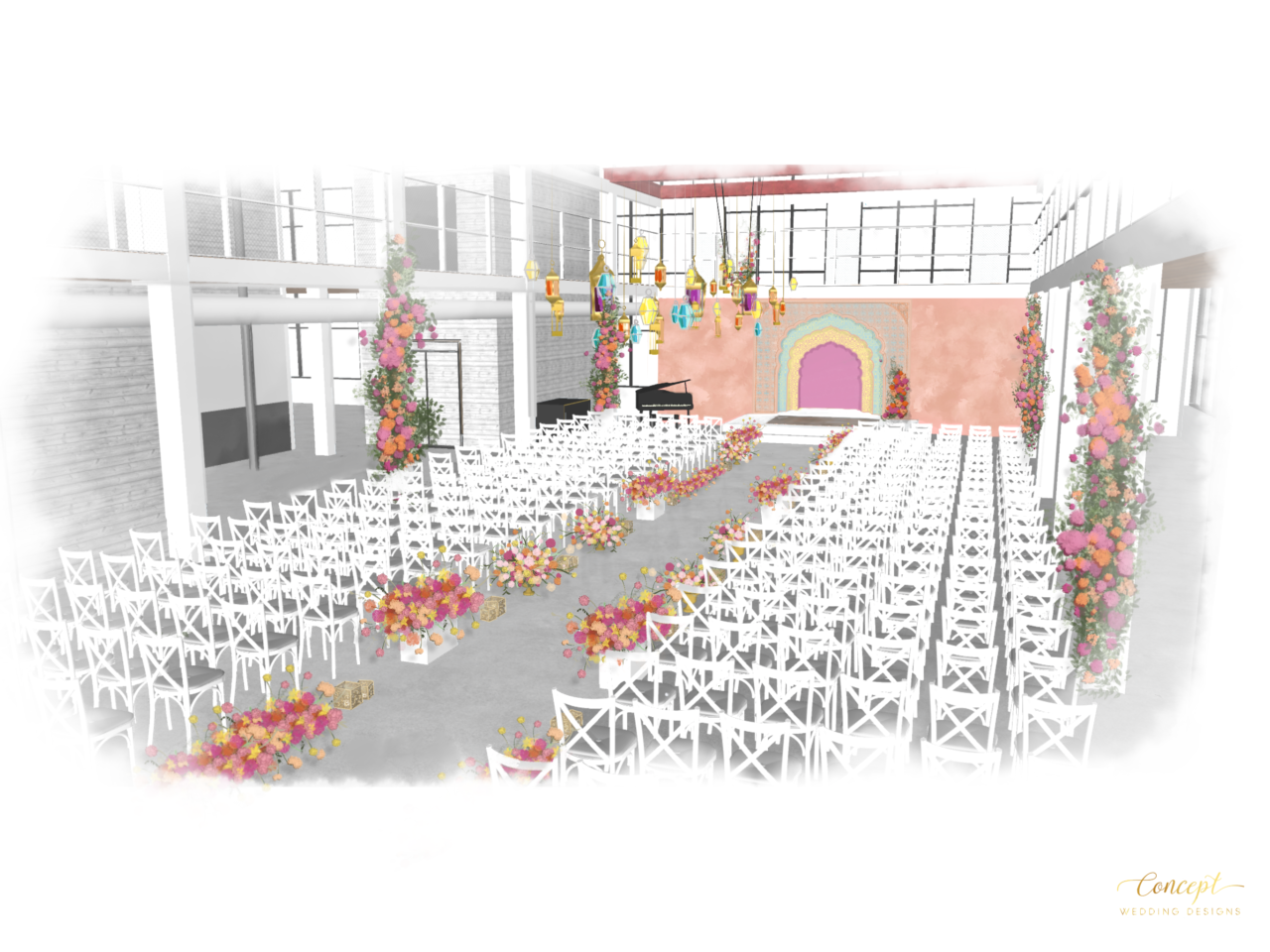 A Traditional Wedding in a Historic Venue | 3D Wedding Rendering ...