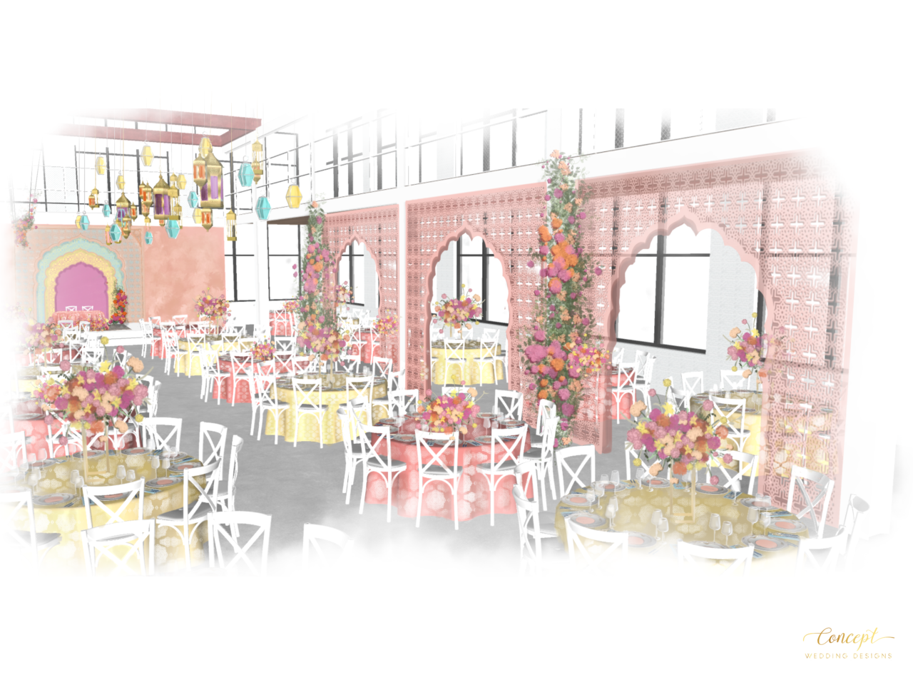 A Traditional Wedding in a Historic Venue | 3D Wedding Rendering ...